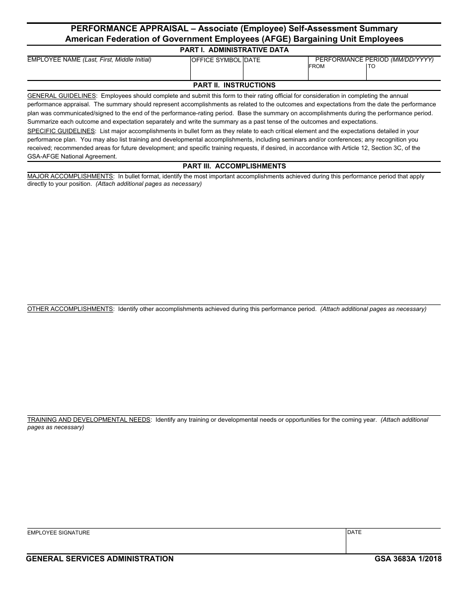 GSA Form 3683A - Fill Out, Sign Online and Download Fillable PDF ...
