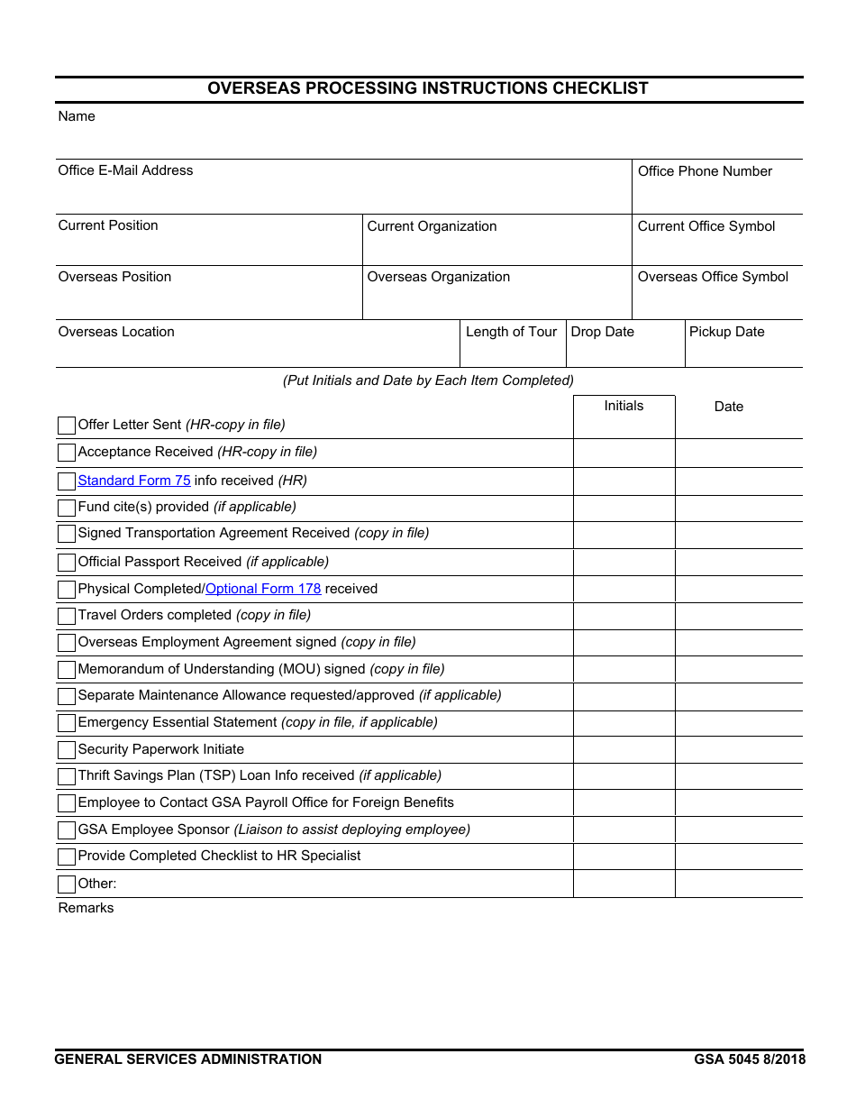 GSA Form 5045 - Fill Out, Sign Online and Download Fillable PDF ...