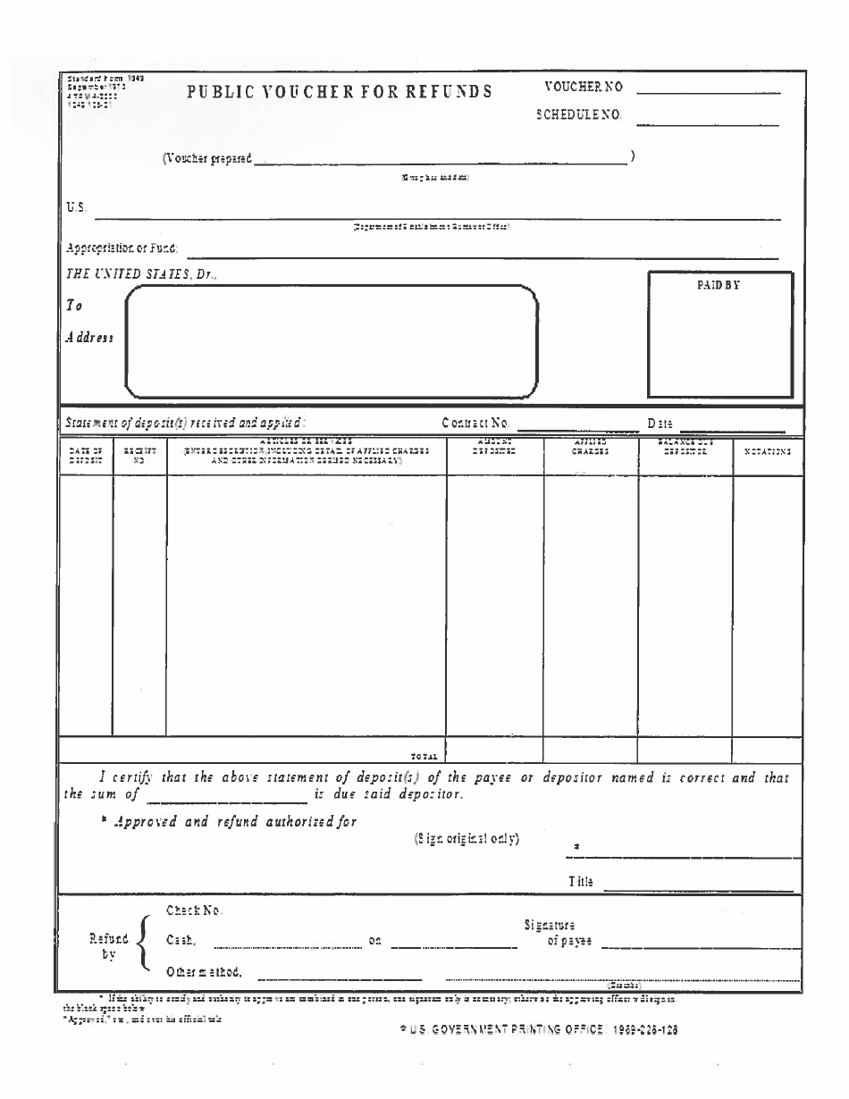 Form SF-1049 - Fill Out, Sign Online and Download Fillable PDF ...