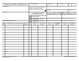 Optional Form 1419 Download Fillable PDF or Fill Online Abstract of ...