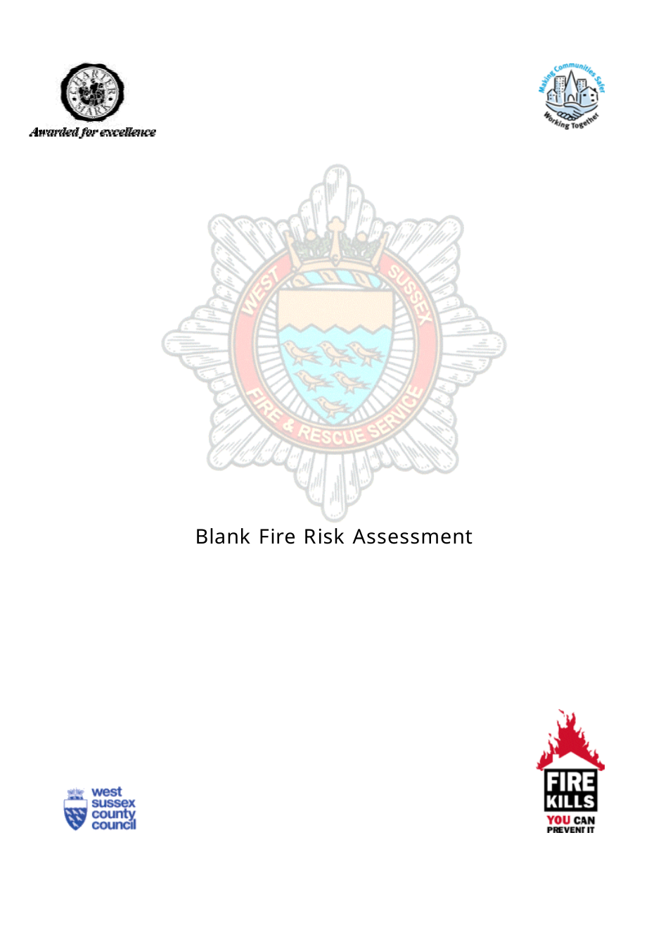 West Sussex United Kingdom Fire Risk Assessment Form - Fill Out, Sign ...