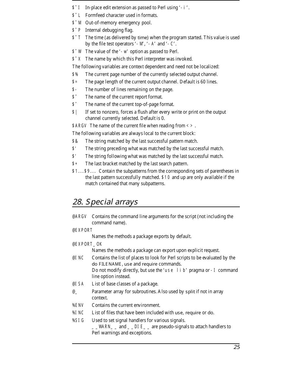 Perl Cheat Sheet - Squirrel Consultancy Download Printable PDF ...