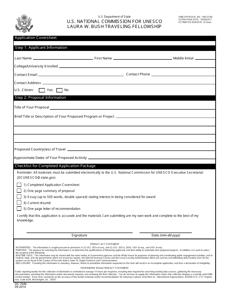 Form DS-7646 - Fill Out, Sign Online and Download Printable PDF ...