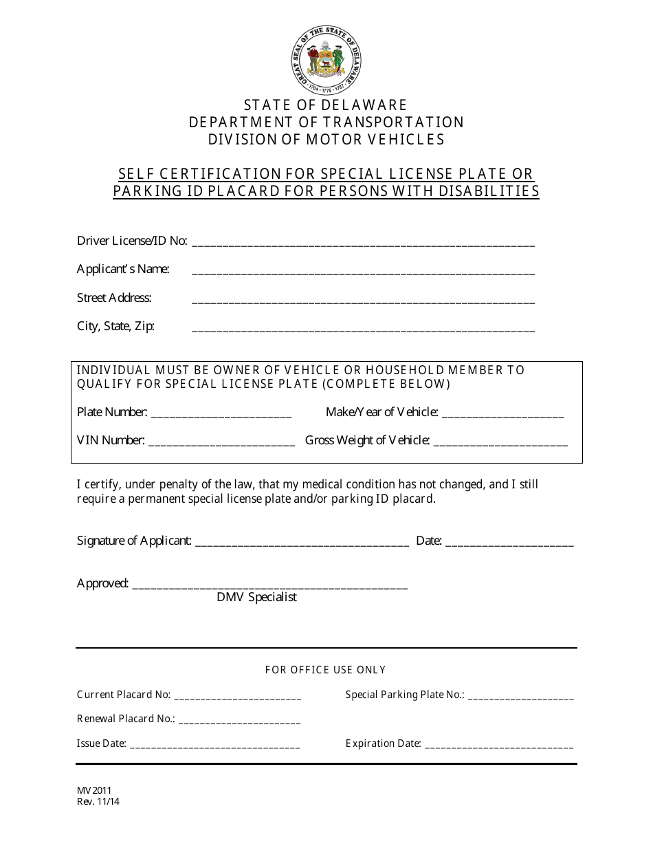 Form MV2011 - 0002 - Fill Out, Sign Online and Download Printable PDF ...