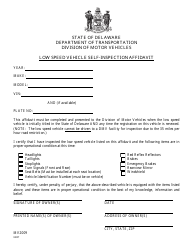 Form MV2009 Download Fillable PDF or Fill Online Low Speed Vehicle Self ...