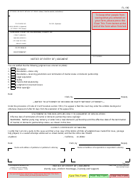Form FL-190 Download Fillable PDF or Fill Online Notice of Entry of ...