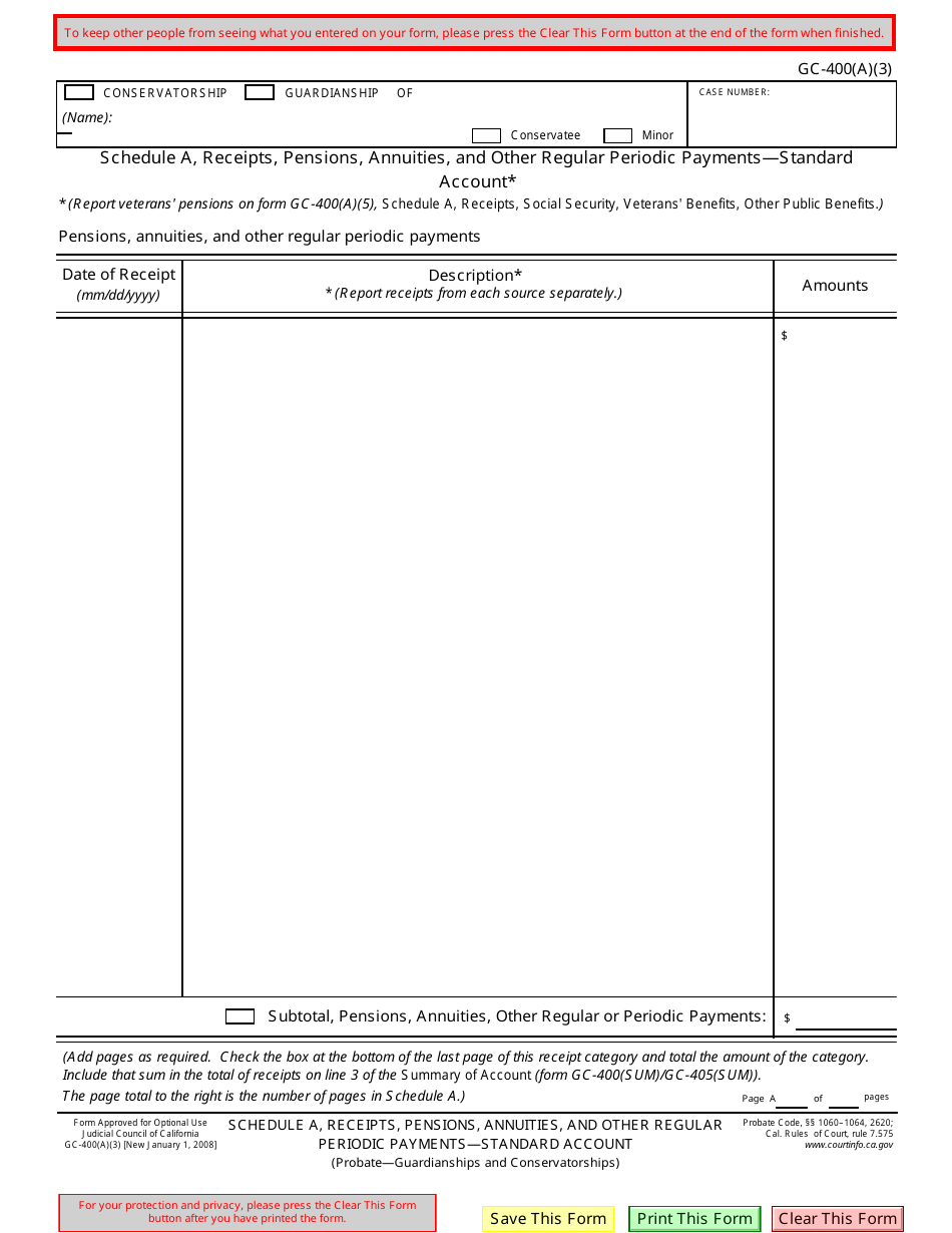 Form GC-400(A)(3) Schedule A - Fill Out, Sign Online and Download ...