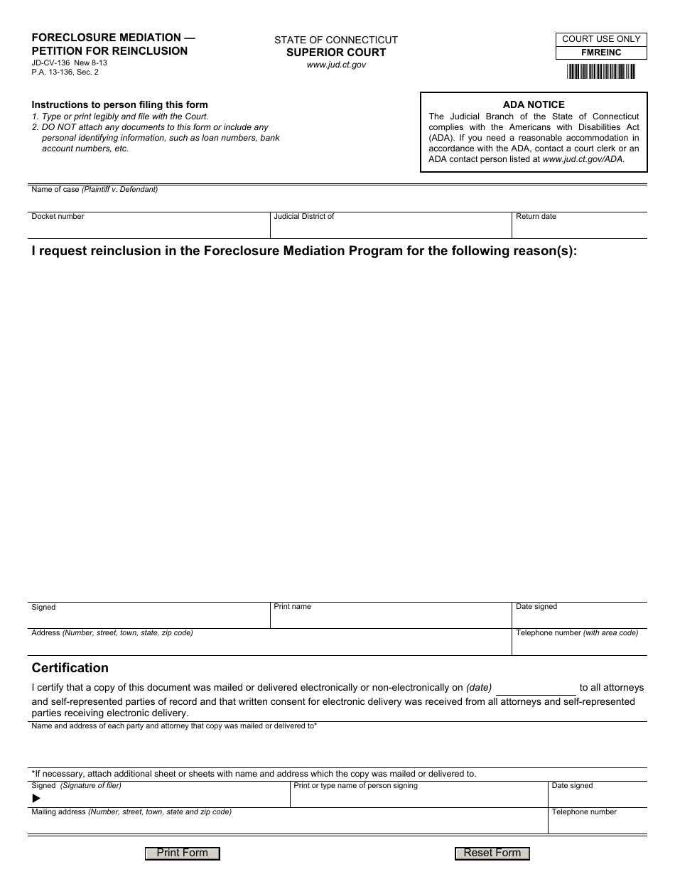 Form JD-CV-136 - Fill Out, Sign Online and Download Fillable PDF ...