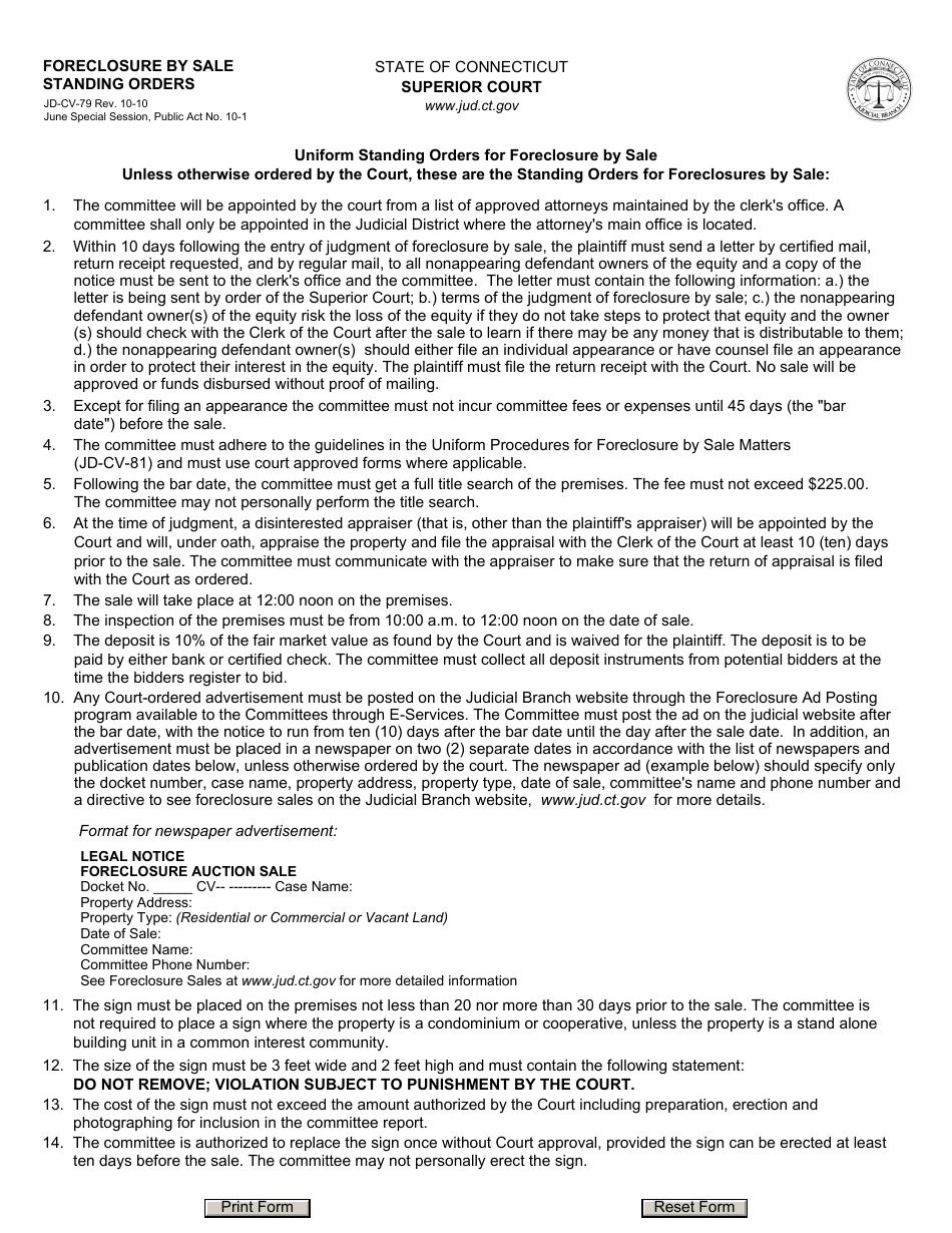 Form JD-CV-79 - Fill Out, Sign Online and Download Fillable PDF ...