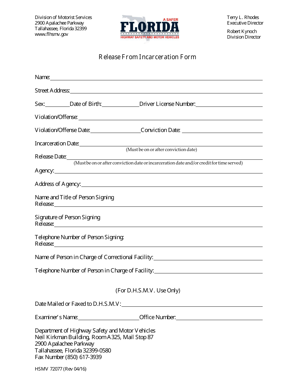 Form HSMV72077 - Fill Out, Sign Online and Download Fillable PDF ...