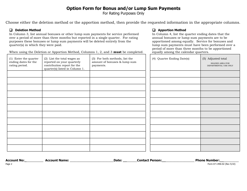Form 07-1496-02 - Fill Out, Sign Online and Download Printable PDF ...