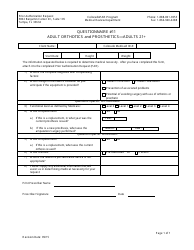 Colorado Questionnaire #11 - Adult Orthotics and Prosthetics - Adults ...