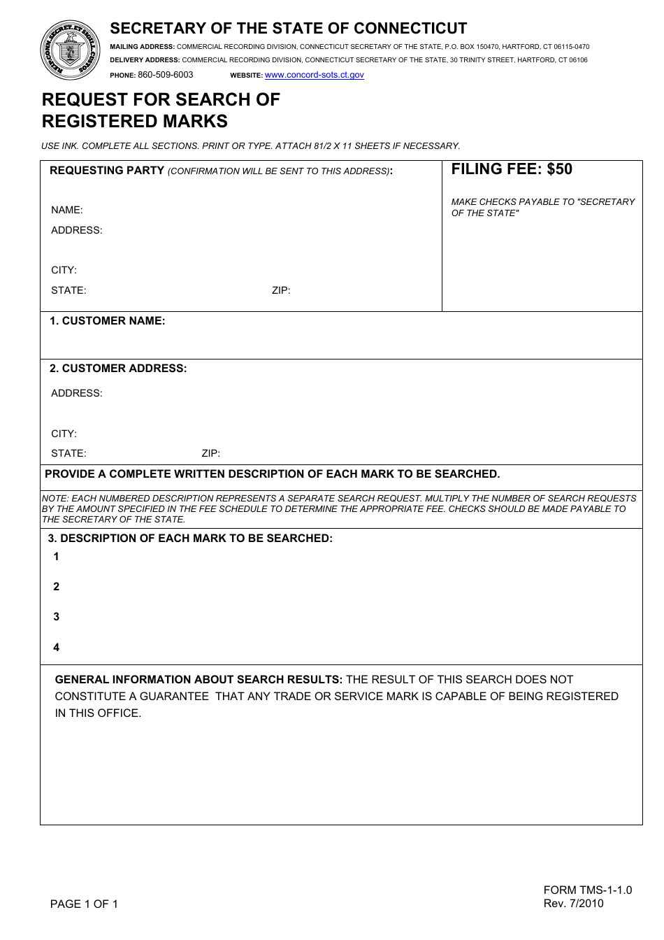 Form TMS-1.1.0 - Fill Out, Sign Online and Download Fillable PDF ...