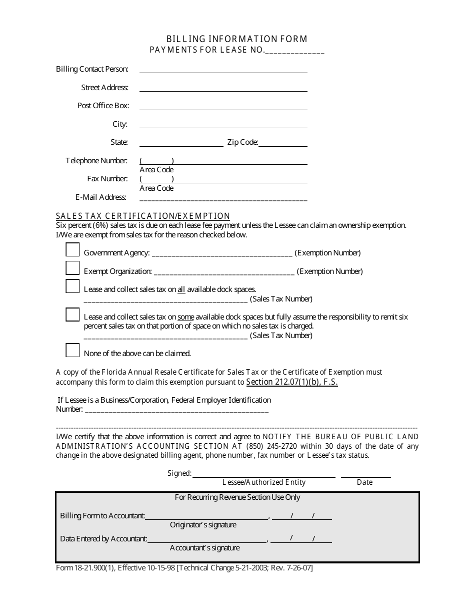 DEP Form 18-21.900(1) - Fill Out, Sign Online and Download Fillable PDF ...