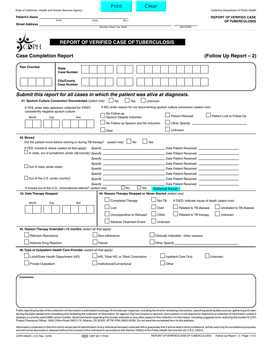 Form CDPH8620C - Fill Out, Sign Online and Download Fillable PDF ...