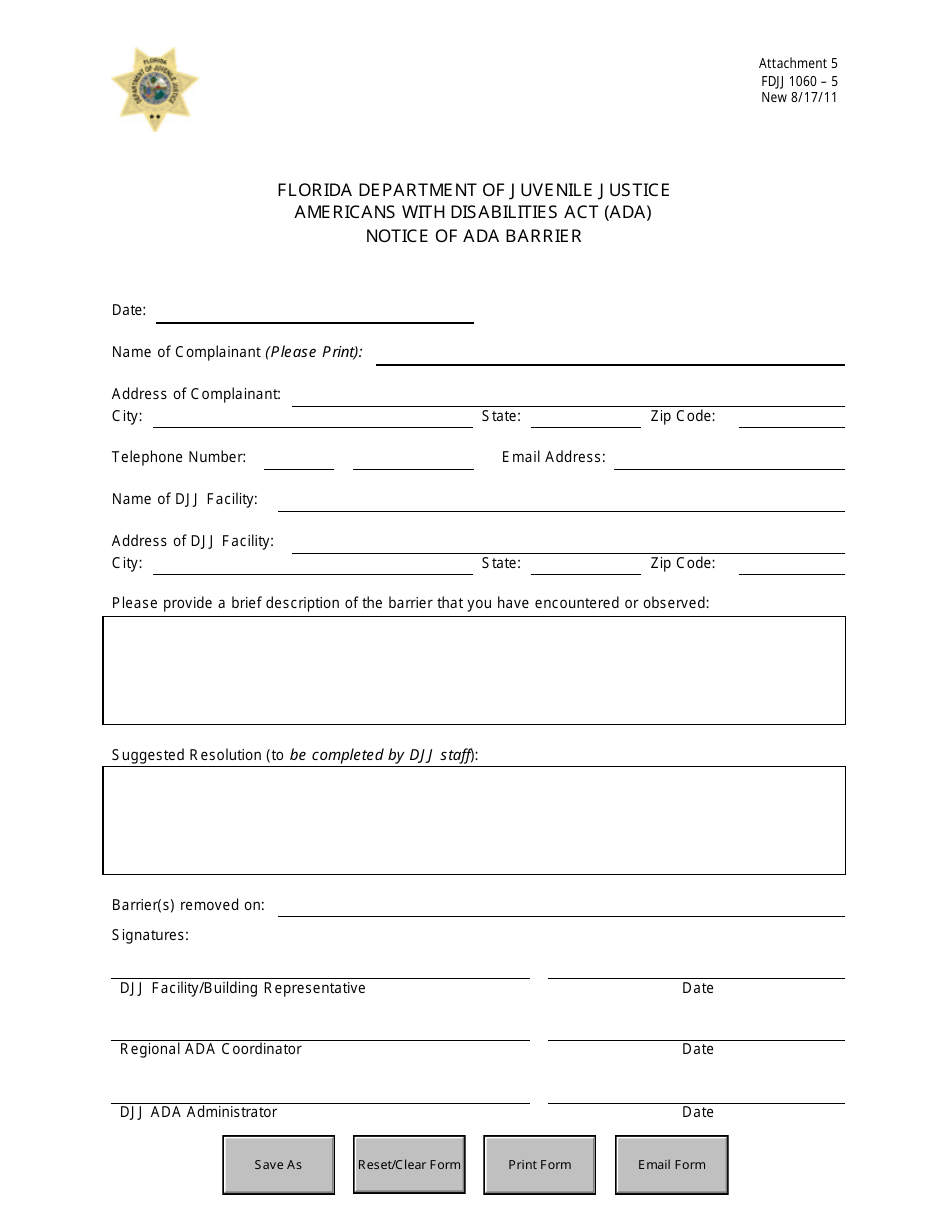 Florida Notice of Ada Barrier - Americans With Disabilities Act (Ada ...