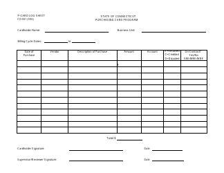 Form CO-501 Download Fillable PDF or Fill Online P-Card Log Sheet ...