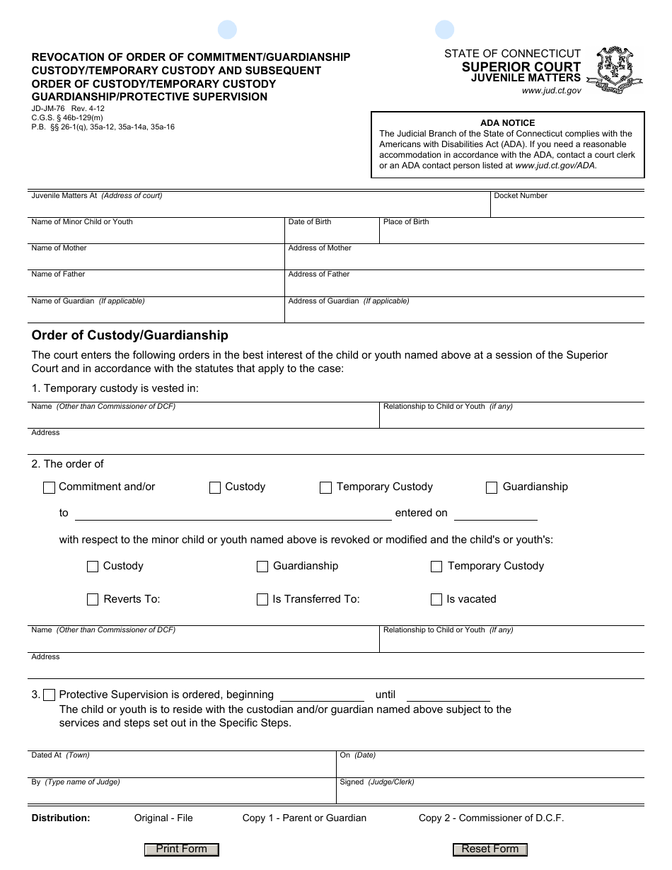 Form JD-JM-76 - Fill Out, Sign Online and Download Fillable PDF ...