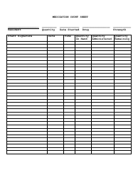 Delaware Medication Count Sheet Download Printable PDF | Templateroller
