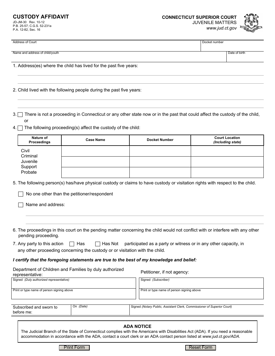Form JD-JM-30 - Fill Out, Sign Online and Download Fillable PDF ...