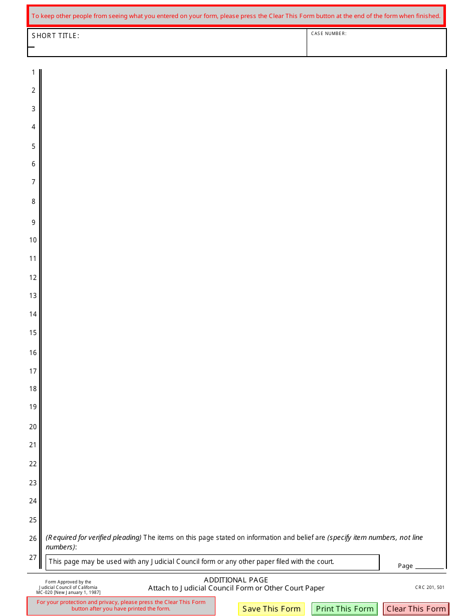 Form MC-020 - Fill Out, Sign Online and Download Fillable PDF ...