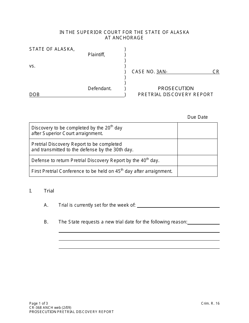 Form CR-368 ANCH - Fill Out, Sign Online and Download Printable PDF ...