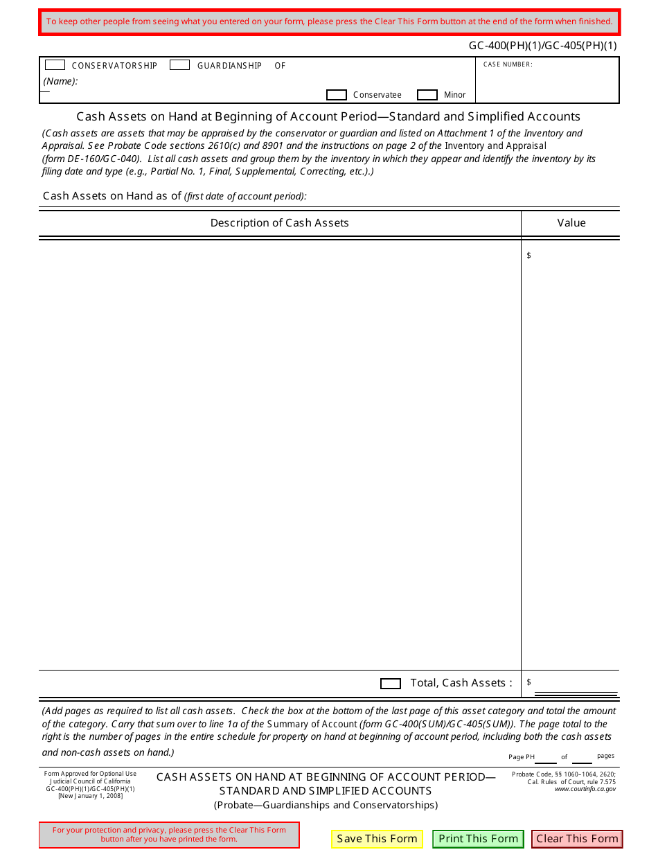 Form GC-400(PH)(1) (GC-405(PH)(1)) - Fill Out, Sign Online and Download ...