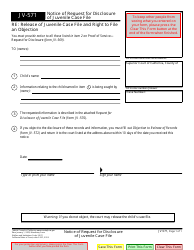 Form JV-569 Download Fillable PDF or Fill Online Proof of Service - Petition for Access to ...