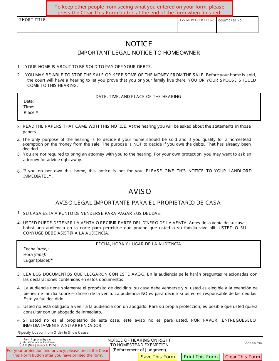 Form EJ-180 - Fill Out, Sign Online and Download Fillable PDF ...