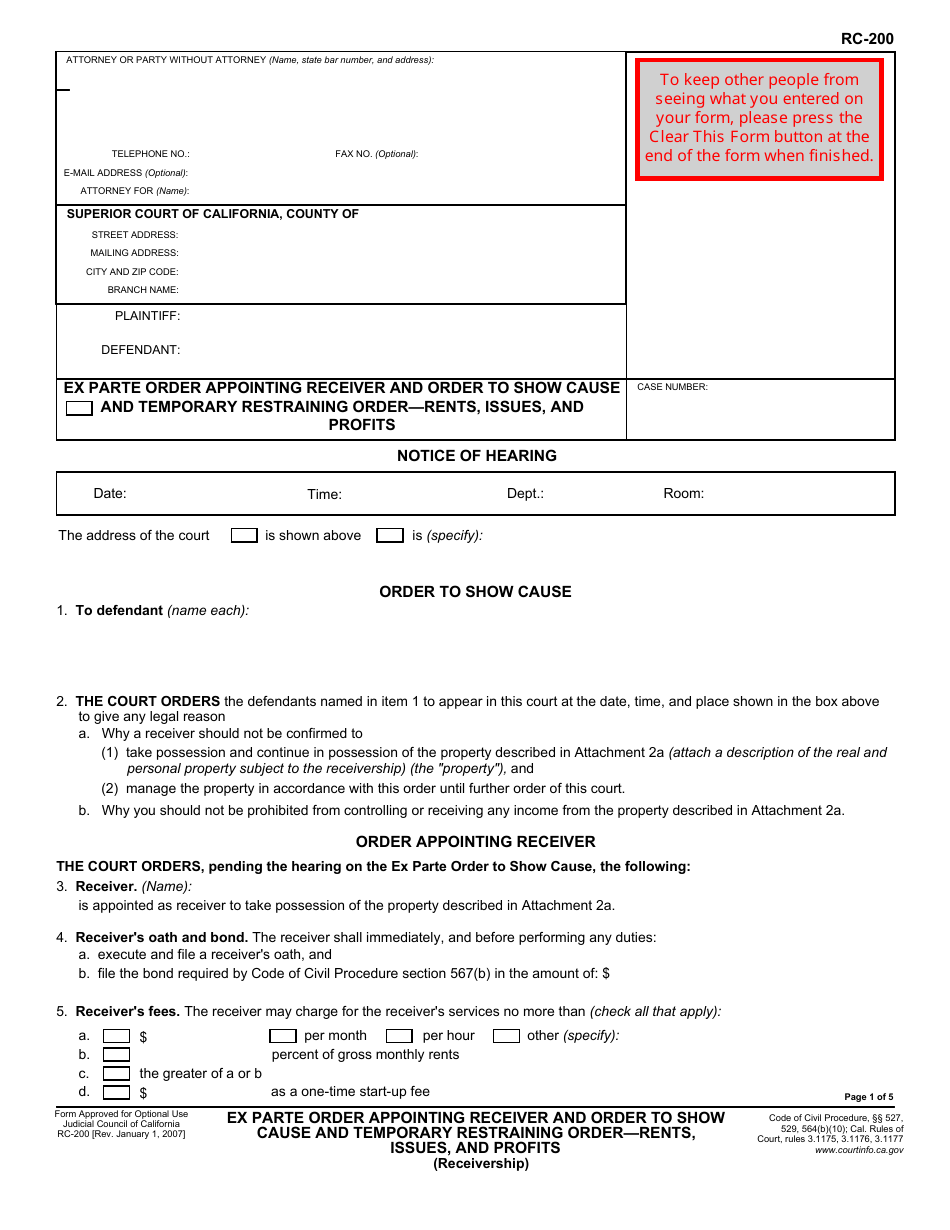 Form RC-200 - Fill Out, Sign Online and Download Fillable PDF ...