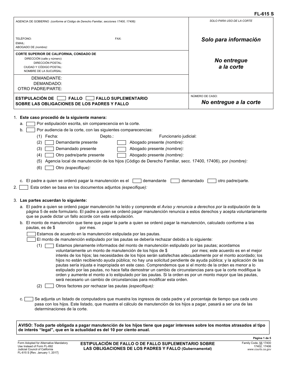 Formulario FL-615 S - Fill Out, Sign Online and Download Printable PDF ...