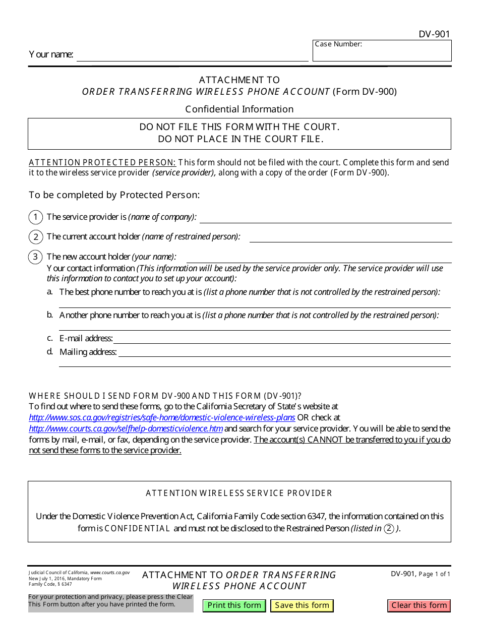 Form DV-901 - Fill Out, Sign Online and Download Fillable PDF ...