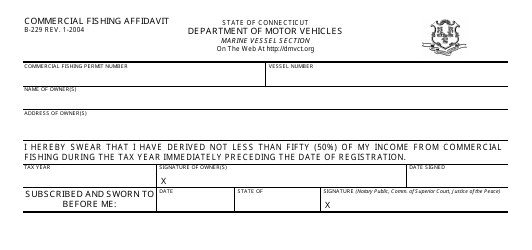 Form B-229 - Fill Out, Sign Online and Download Fillable PDF ...