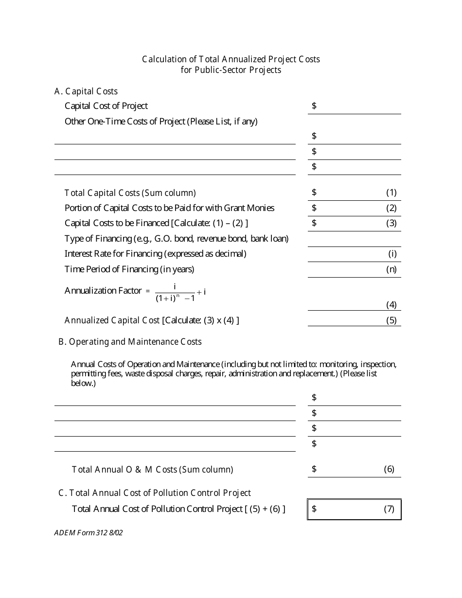 ADEM Form 312 - Fill Out, Sign Online and Download Fillable PDF ...