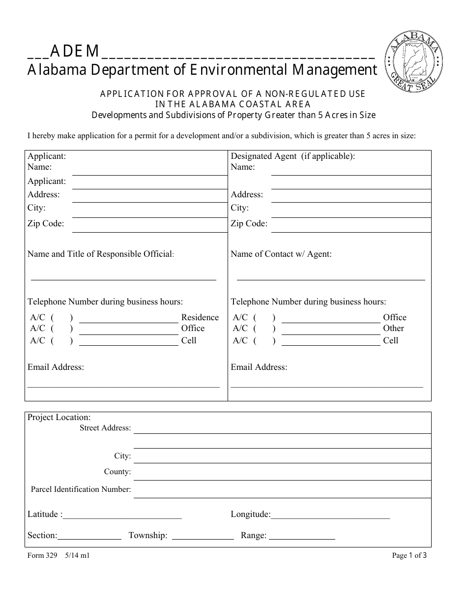ADEM Form 329 - Fill Out, Sign Online and Download Printable PDF ...