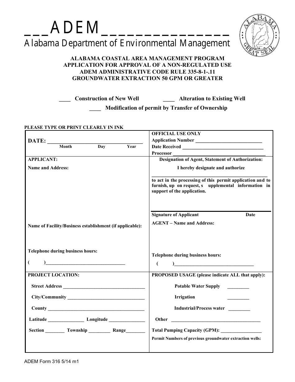 ADEM Form 316 - Fill Out, Sign Online and Download Fillable PDF ...