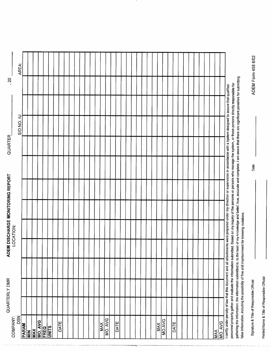 ADEM Form 458 - Fill Out, Sign Online and Download Printable PDF ...