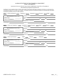ADEM Form 536 Download Printable PDF or Fill Online Scrap Tire Manifest ...