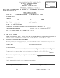 Alabama Radiographer Qualification Form Download Printable PDF ...