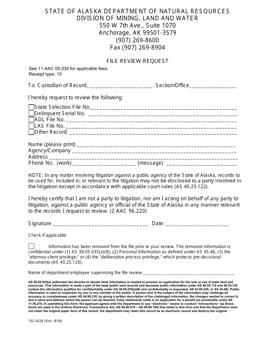Form 102-4038 - Fill Out, Sign Online and Download Printable PDF ...