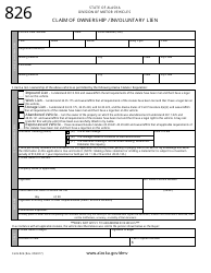 Form 826 - Fill Out, Sign Online and Download Fillable PDF, Alaska ...