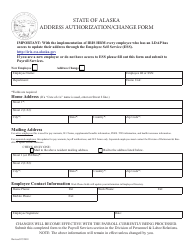 Alaska Address Authorization/Change Form Download Fillable PDF ...