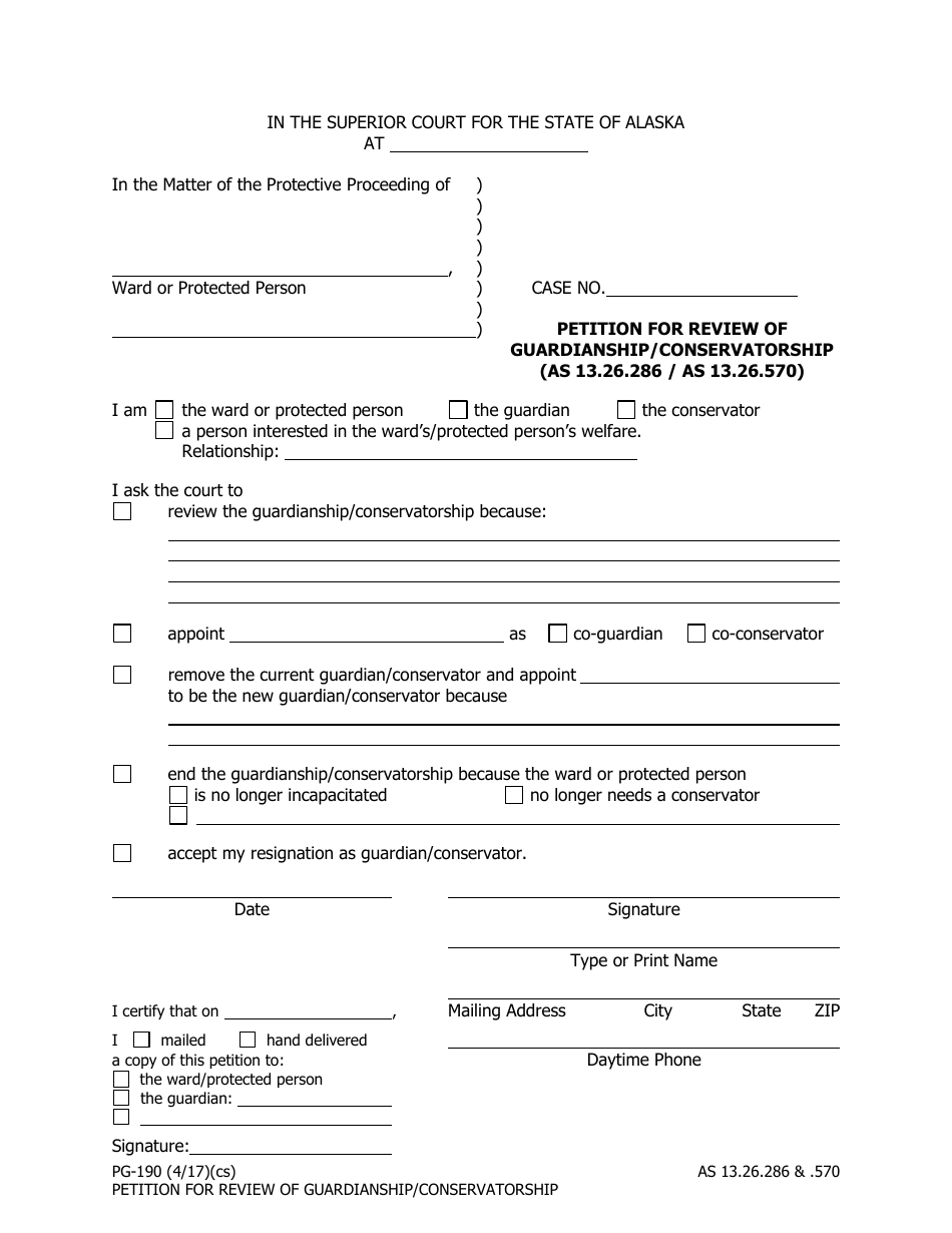Form PG-190 - Fill Out, Sign Online and Download Fillable PDF, Alaska ...