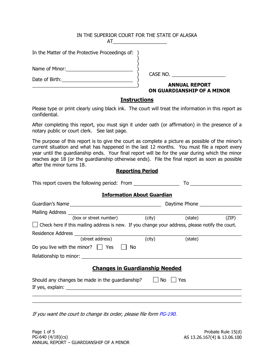 Form PG-640 - Fill Out, Sign Online and Download Fillable PDF, Alaska ...