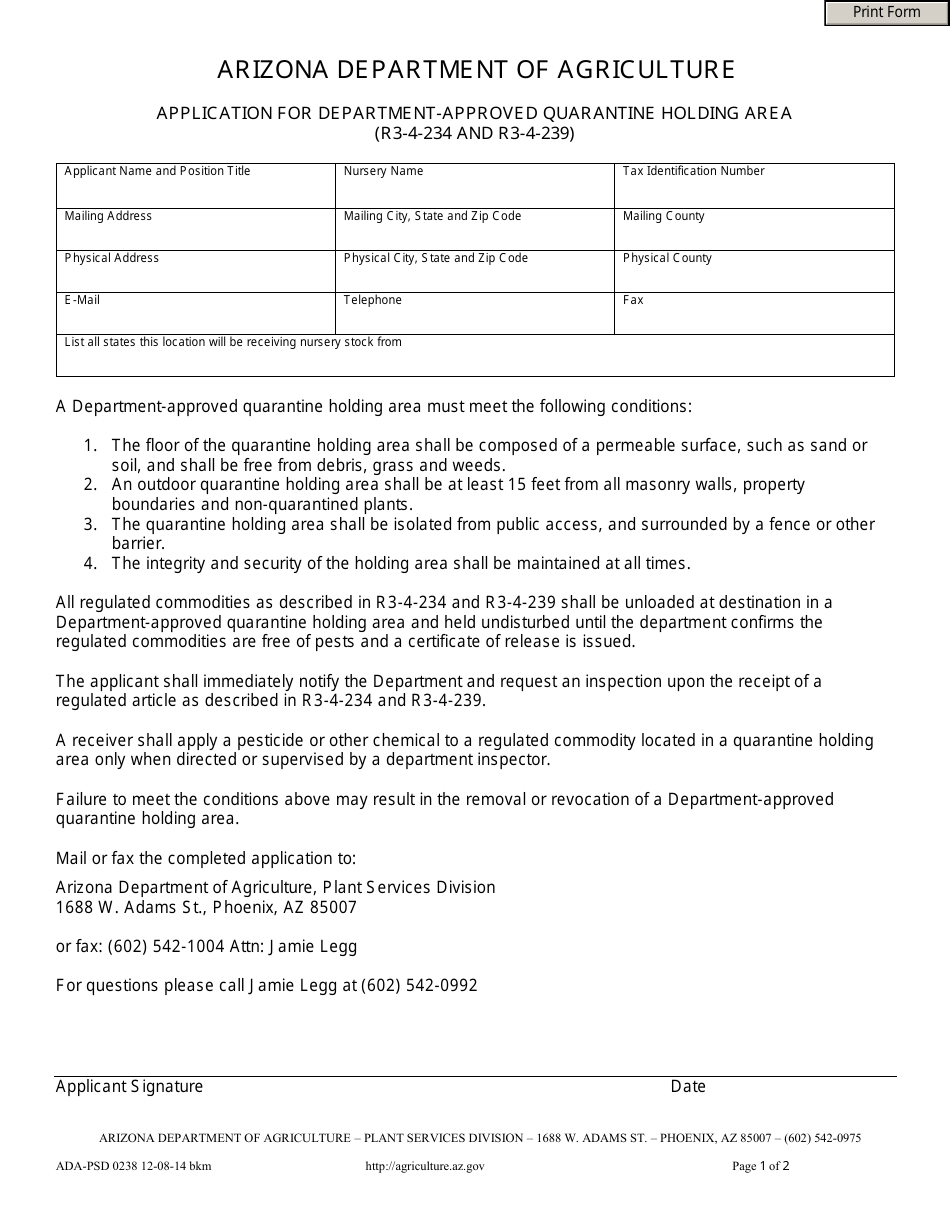 Form ADA-PSD0238 - Fill Out, Sign Online and Download Fillable PDF ...