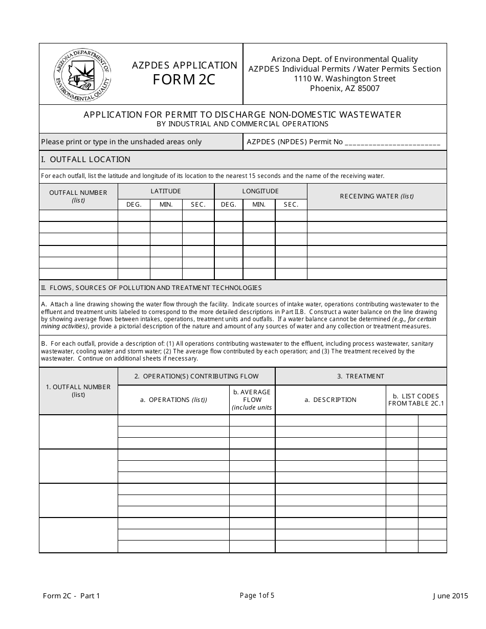 ADEQ Form 2C - Fill Out, Sign Online and Download Fillable PDF, Arizona ...