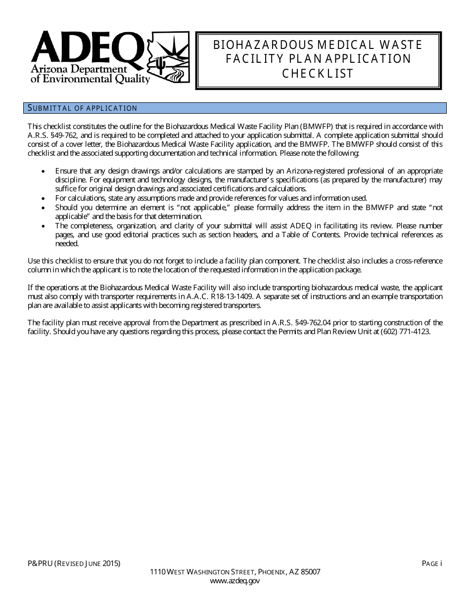ADEQ Form P&PRU - Fill Out, Sign Online and Download Fillable PDF ...