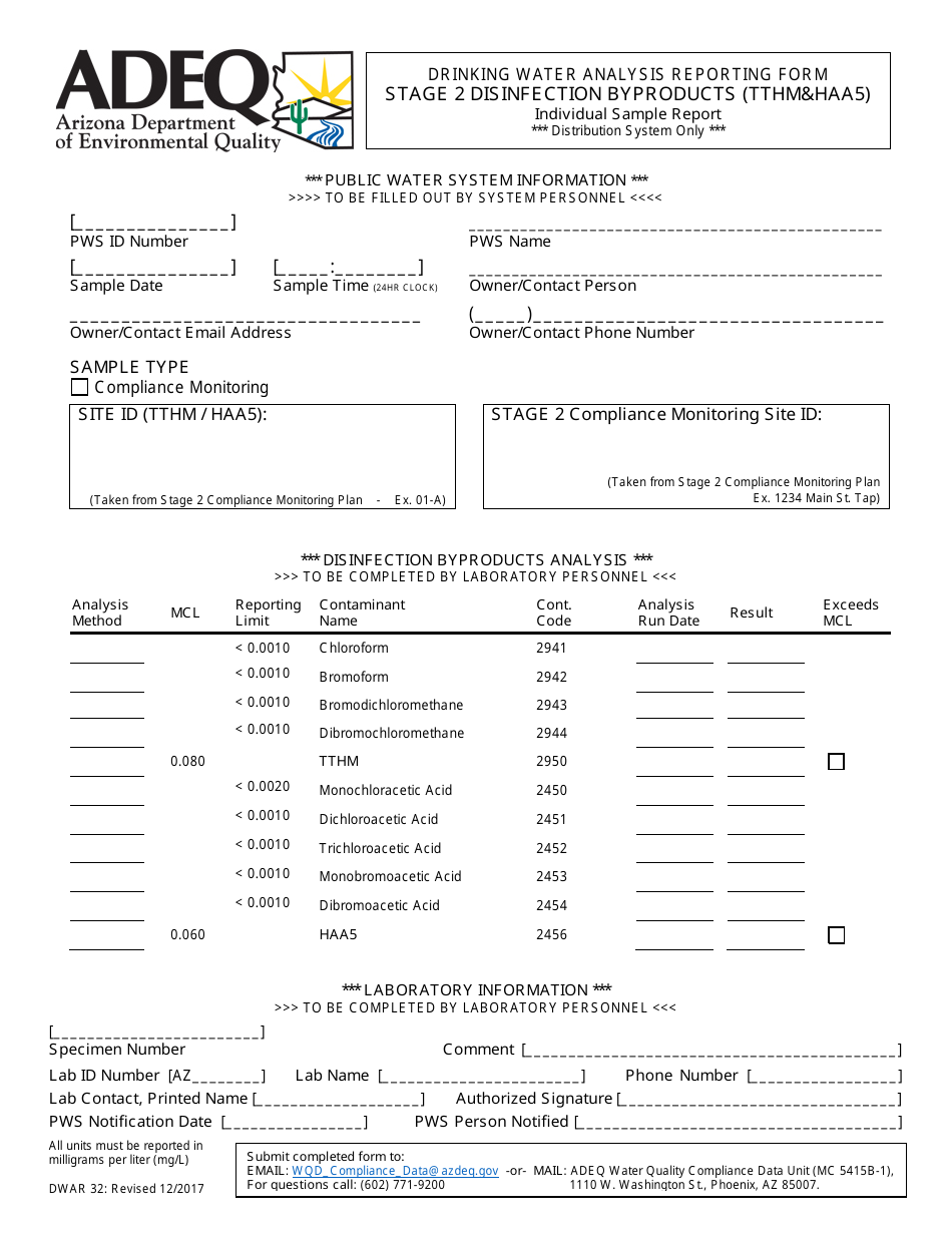 ADEQ Form DWAR32 - Fill Out, Sign Online and Download Fillable PDF ...