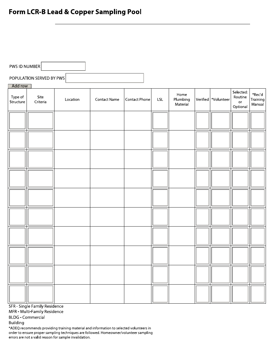 ADEQ Form LCR-B - Fill Out, Sign Online and Download Fillable PDF ...