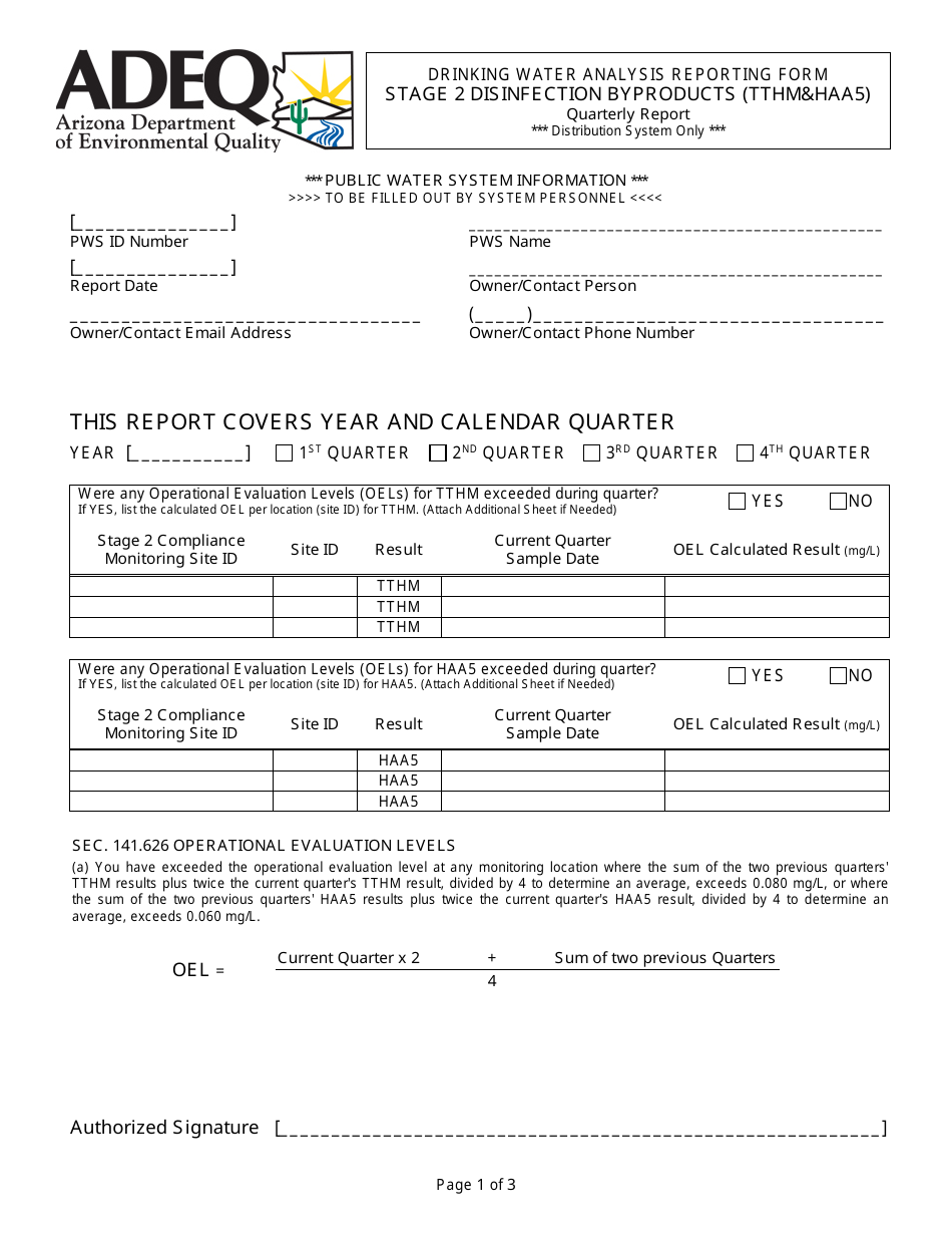 ADEQ Form DWAR33 - Fill Out, Sign Online and Download Fillable PDF ...